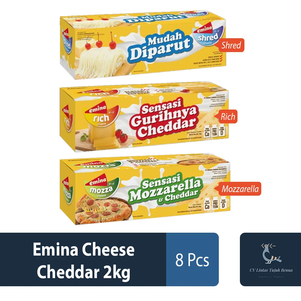 Emina Cheese Cheddar 2kg | Food and Beverages | CV Lintas Tujuh Benua