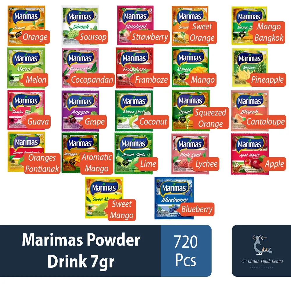 Marimas Powder Drink 7gr | Food and Beverages | CV Lintas Tujuh Benua