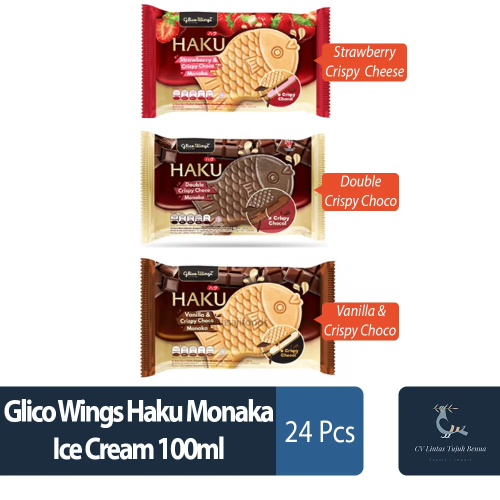 Glico Wings Haku Monaka Ice Cream 100ml | Food and Beverages | CV Lintas Tujuh Benua